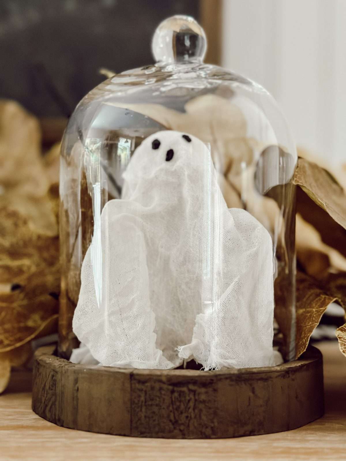 DIY Ghost in a Cloche Halloween Pottery Barn Dupe