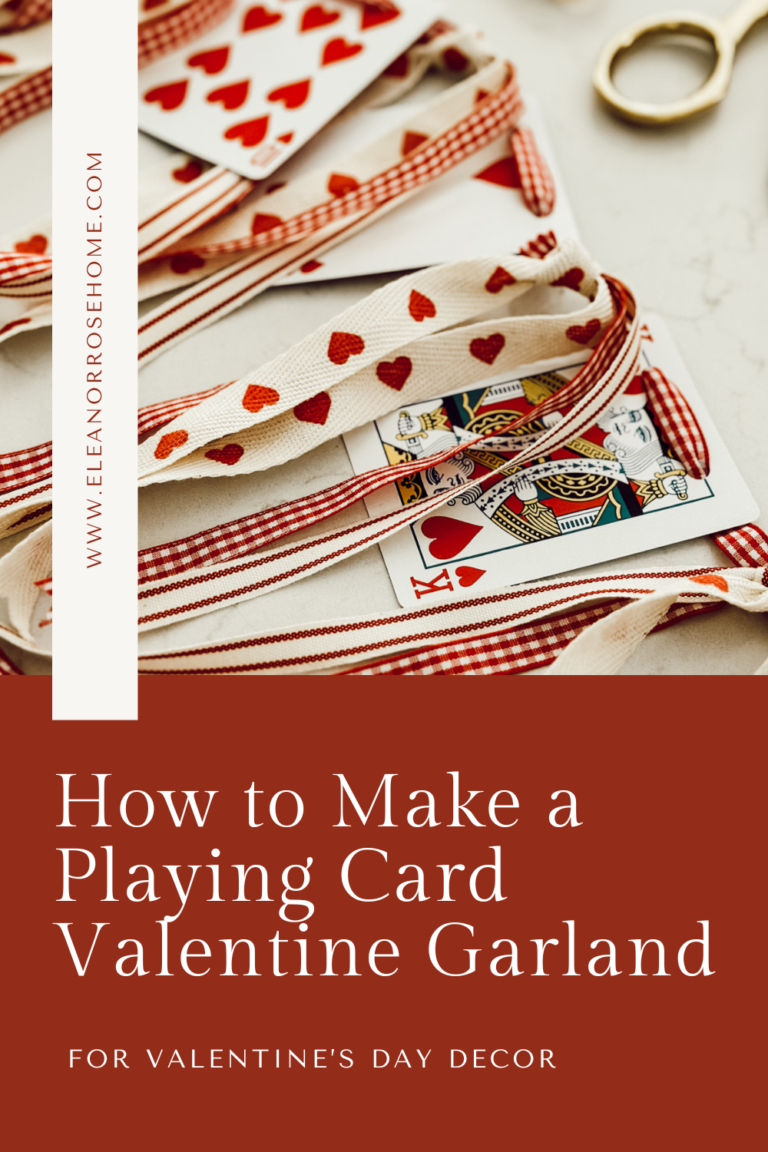 DIY Valentine Heart Playing Card Garland With Ribbon